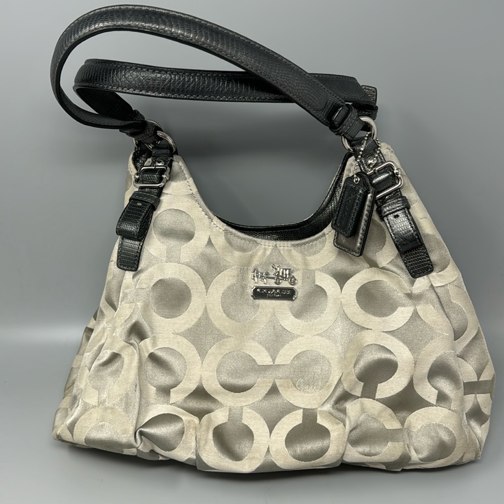 Coach 17689 Madison Op Art Sateen Maggie Shoulder Bag… - Gem